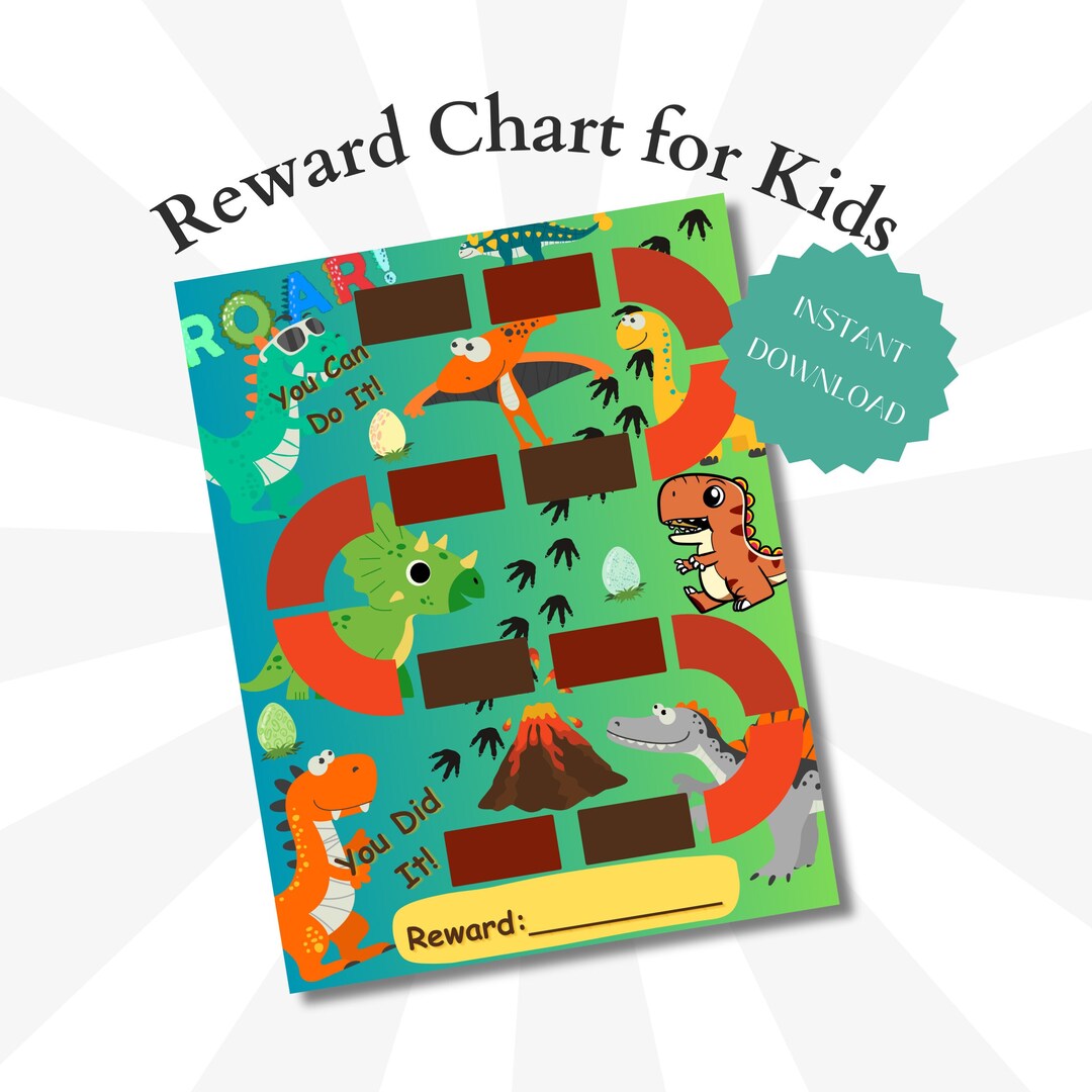 Dinosaur Reward Chart for Kids | Behavior Chart for Kids | Potty ...