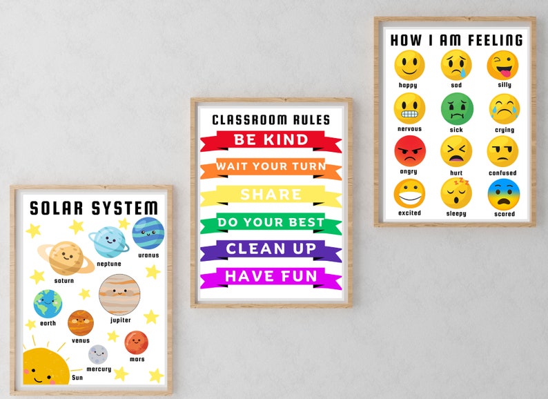 Educational Posters Classroom Decor Homeschool Posters Kindergarten Pre ...