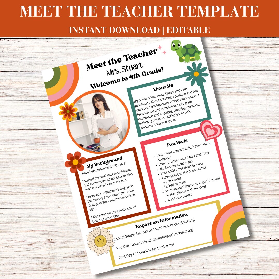 Meet the Teacher Retro Meet the Teacher Boho Meet the - Etsy