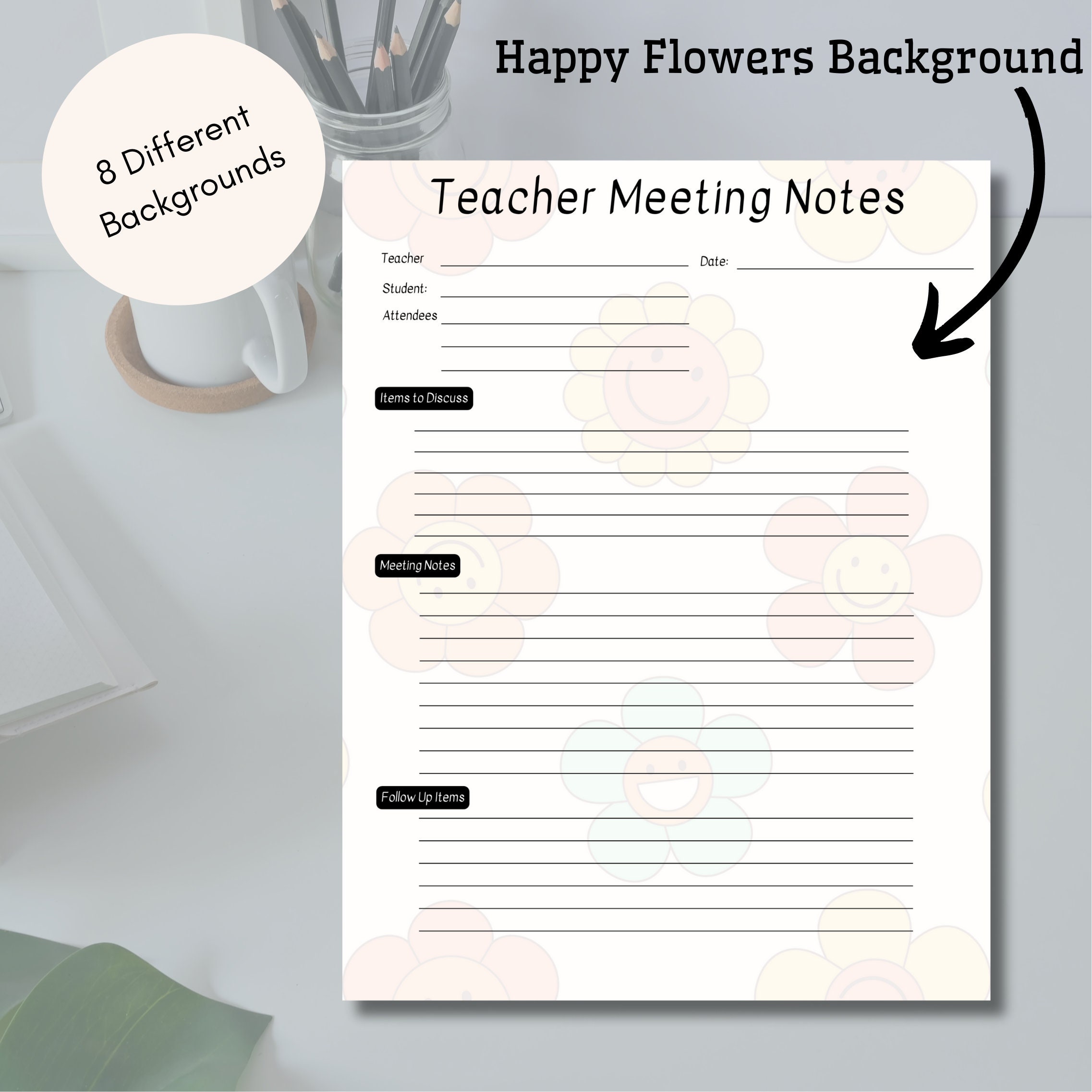 Teacher Meeting Notes Printable Teacher Meeting Notes - Etsy