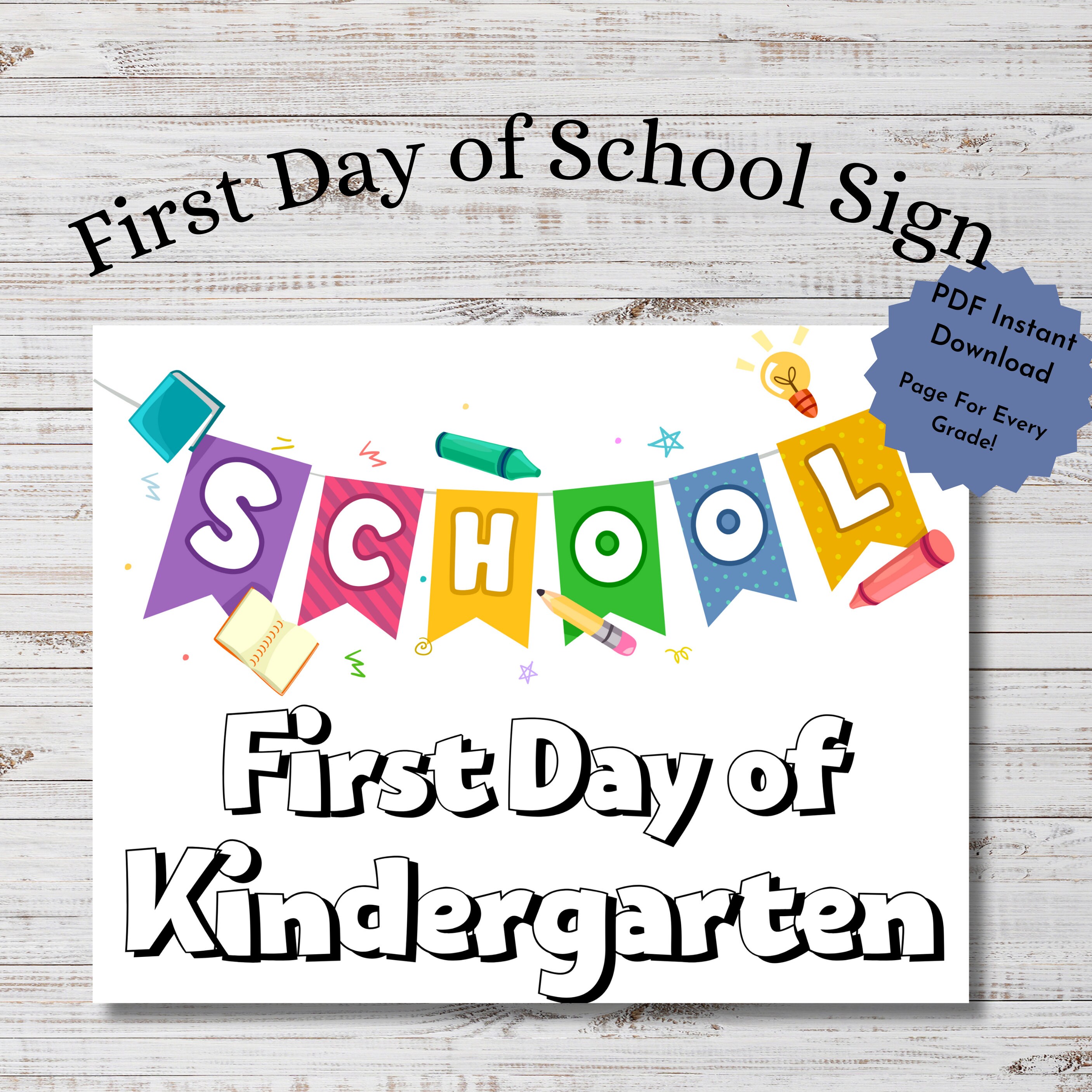 First Day of School Sign | Back to School Sign | Printable First Day ...