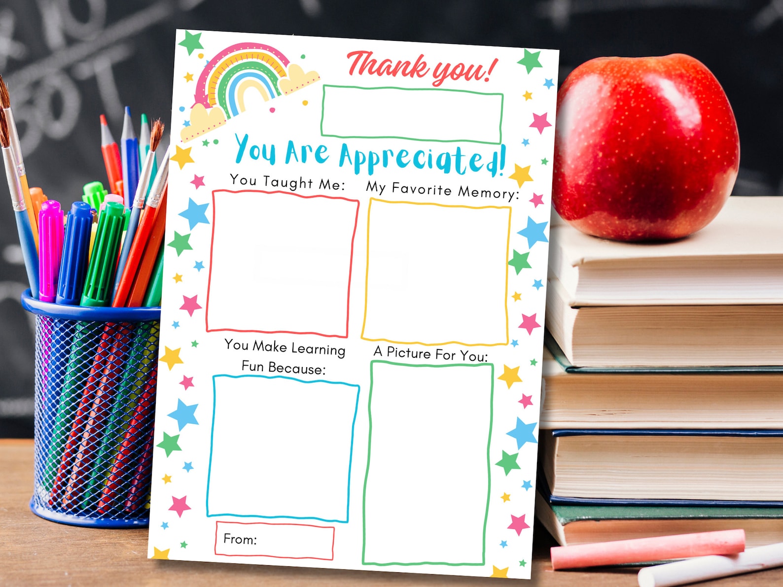 Teacher Appreciation Gift Teacher Appreciation Worksheet Teacher ...