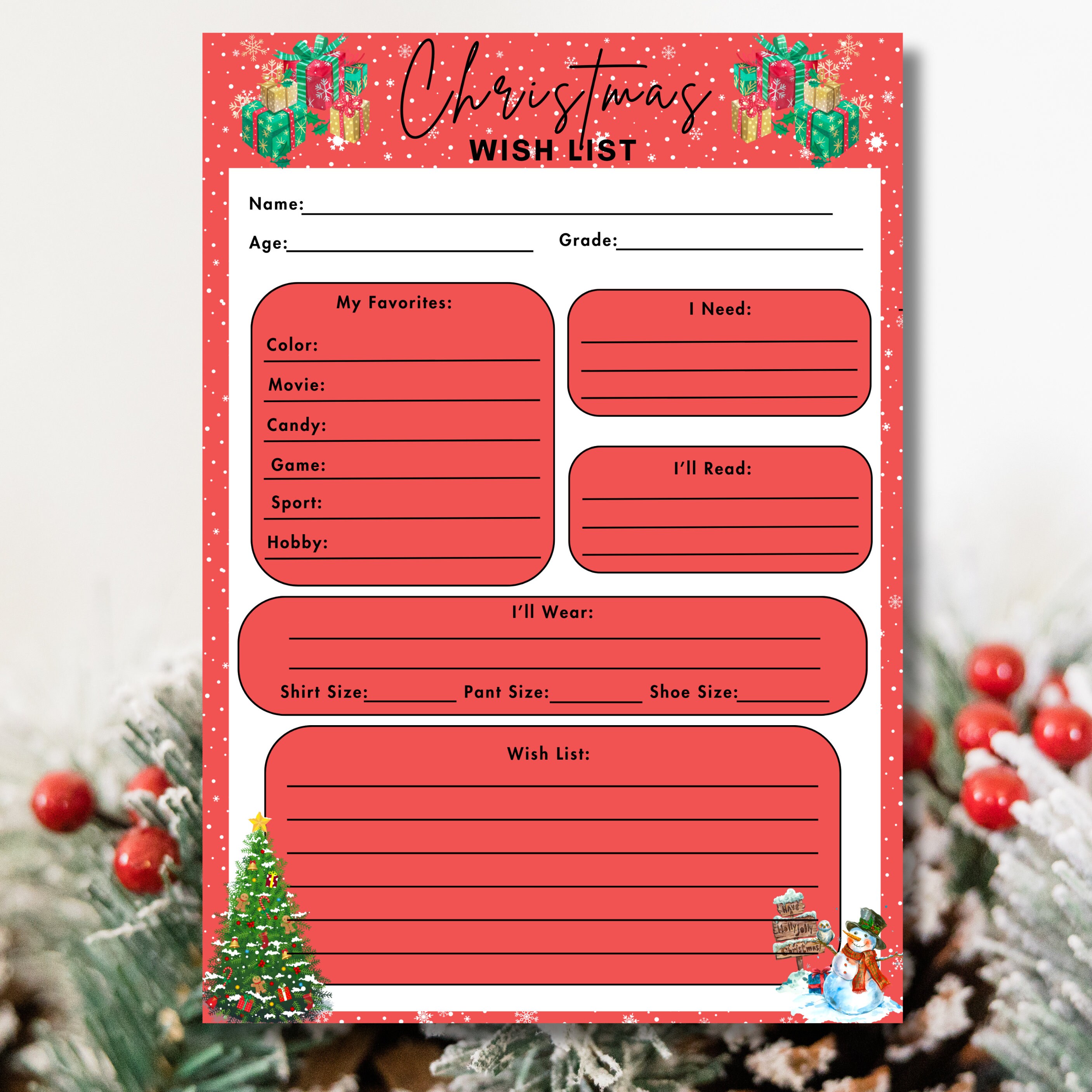 Christmas Wish List For Kids Detailed Christmas Wish List Printable Christmas Wish List For Kids Detailed Christmas Wish List Printable