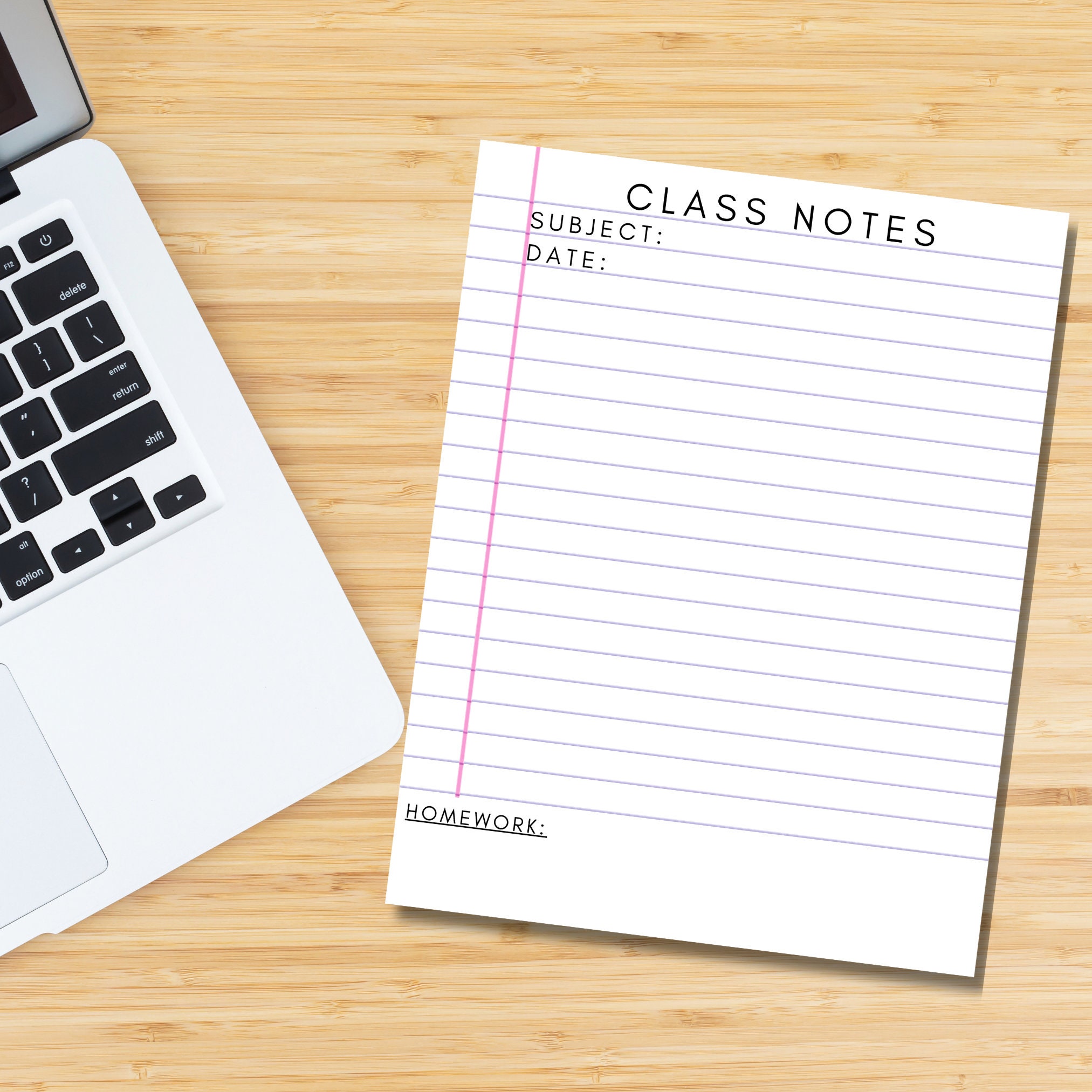 Printable Lined Class Notes Page | Printable Note Paper for Students ...