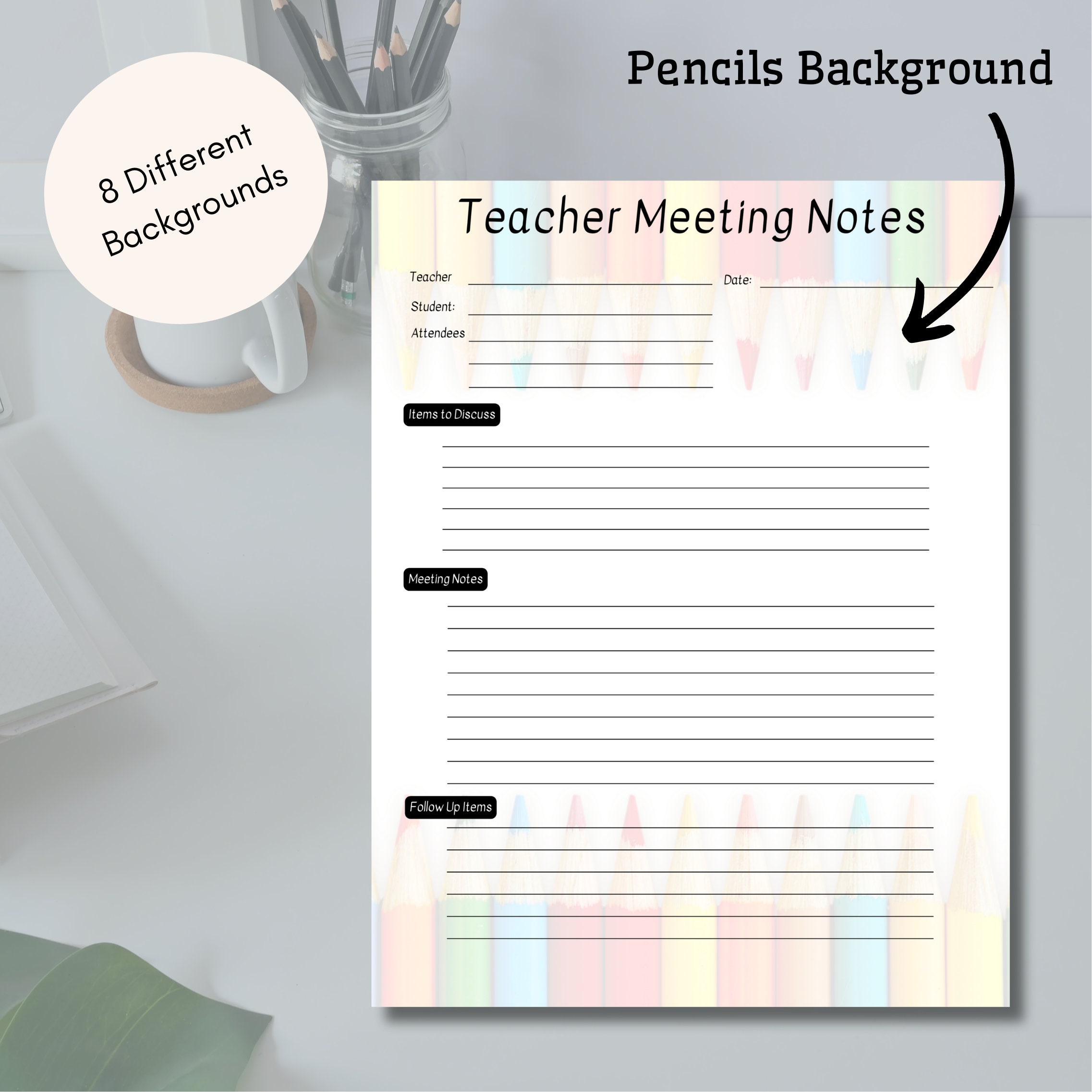 Teacher Meeting Notes Printable Teacher Meeting Notes - Etsy