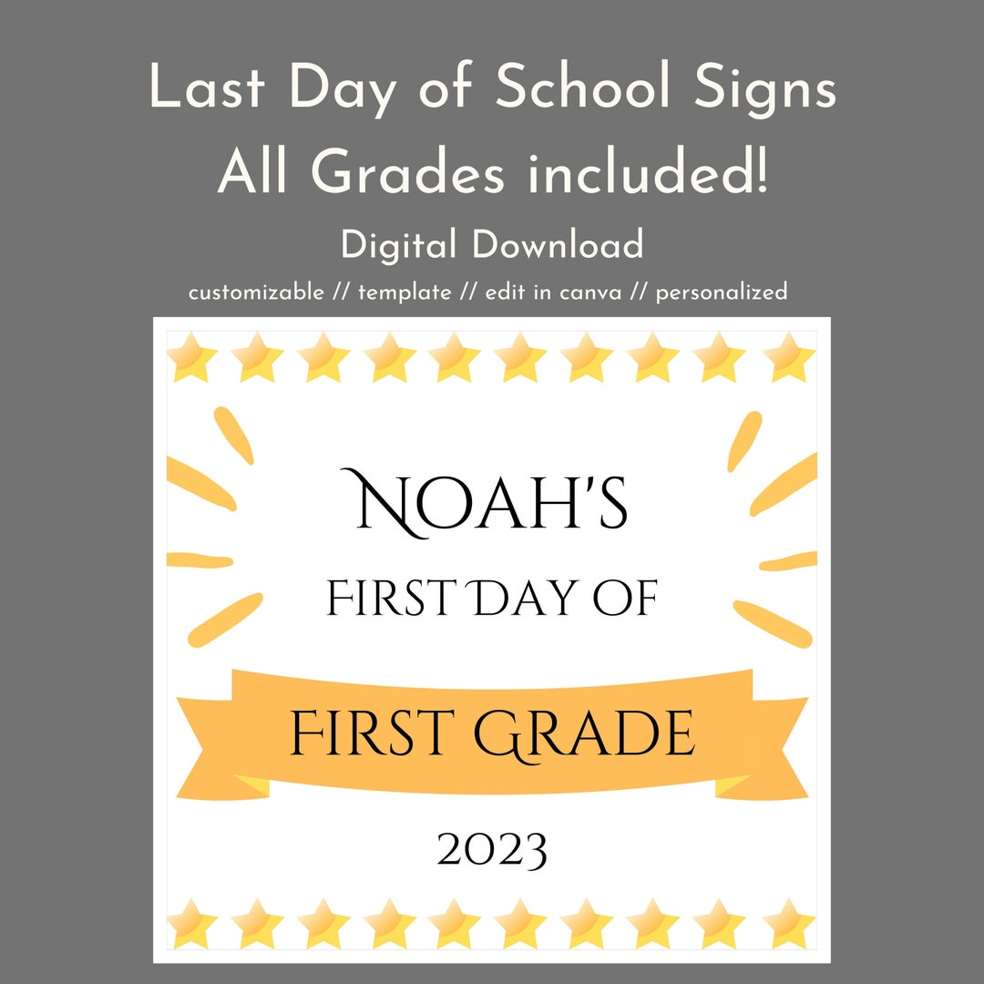First Day of School PRINTABLE Signs All Grades Beginning of School ...