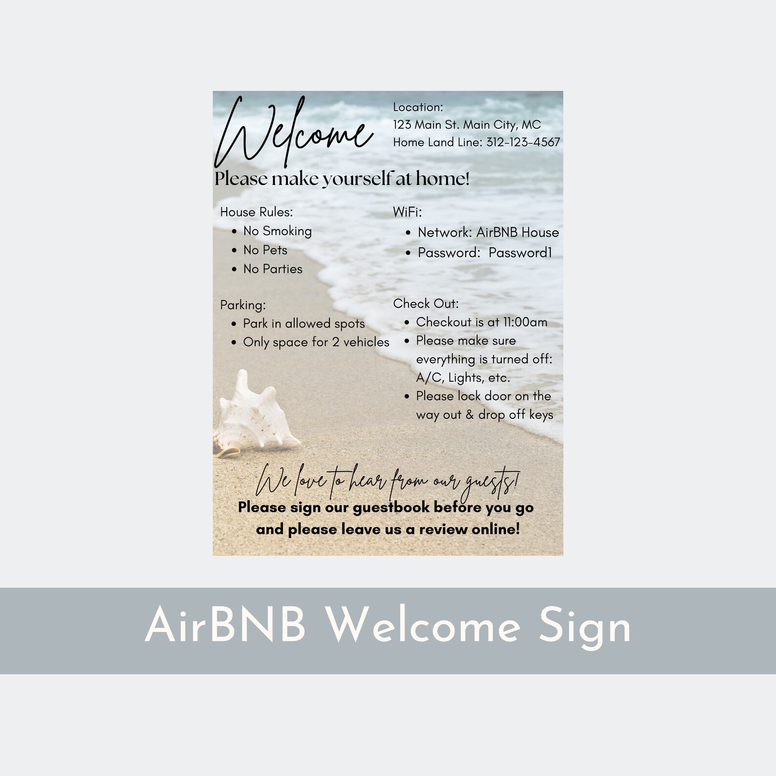 Vacation Rental Welcome Sign, Airbnb Welcome Sign, Vacation Rental ...