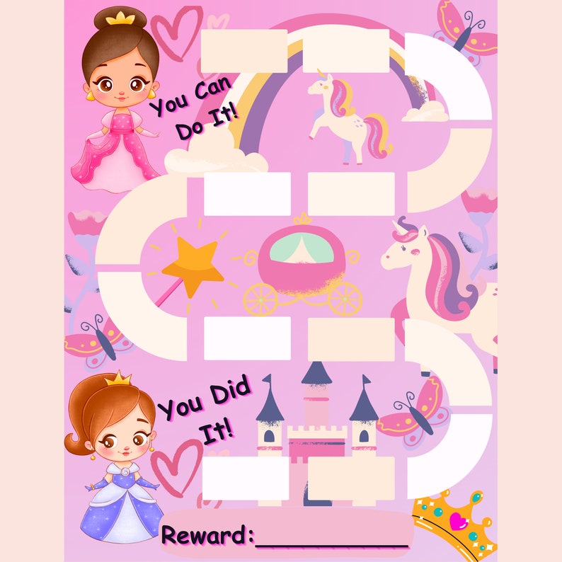 Princess Reward Chart for Kids, Behavior Chart for Kids - PDF Download ...