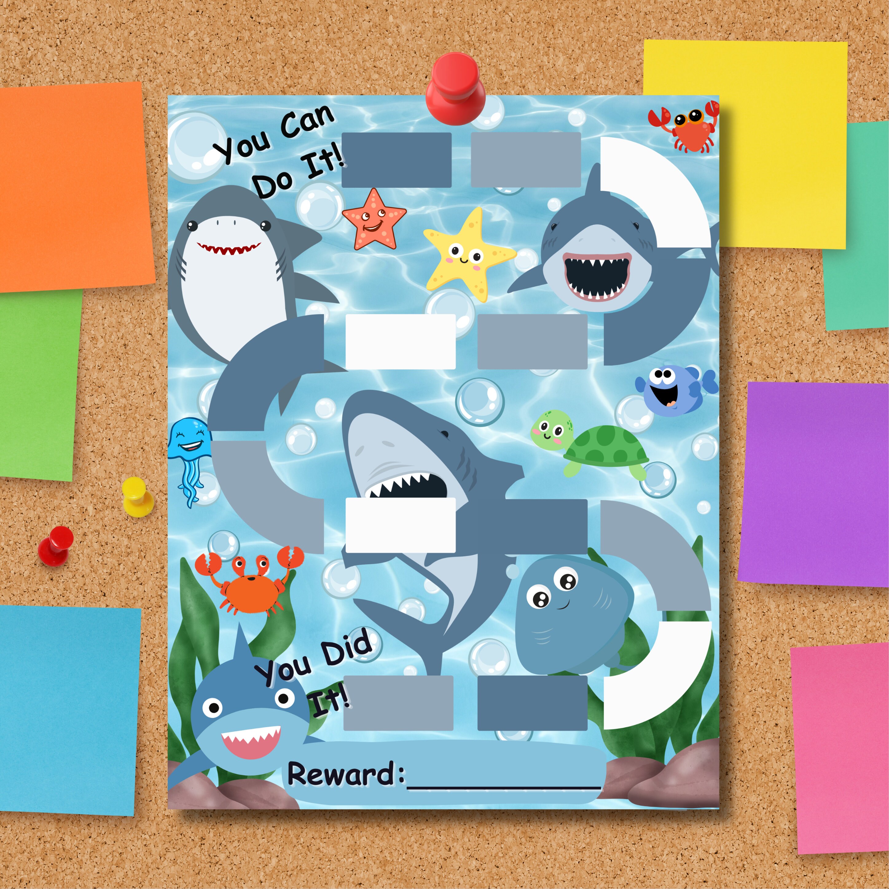 Shark Reward Chart for Kids | Printable Behavior Chart | Under the Sea ...