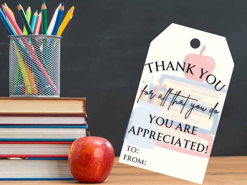 Teacher Appreciation Gift Tag |thank You Gift Tag | Teacher ...