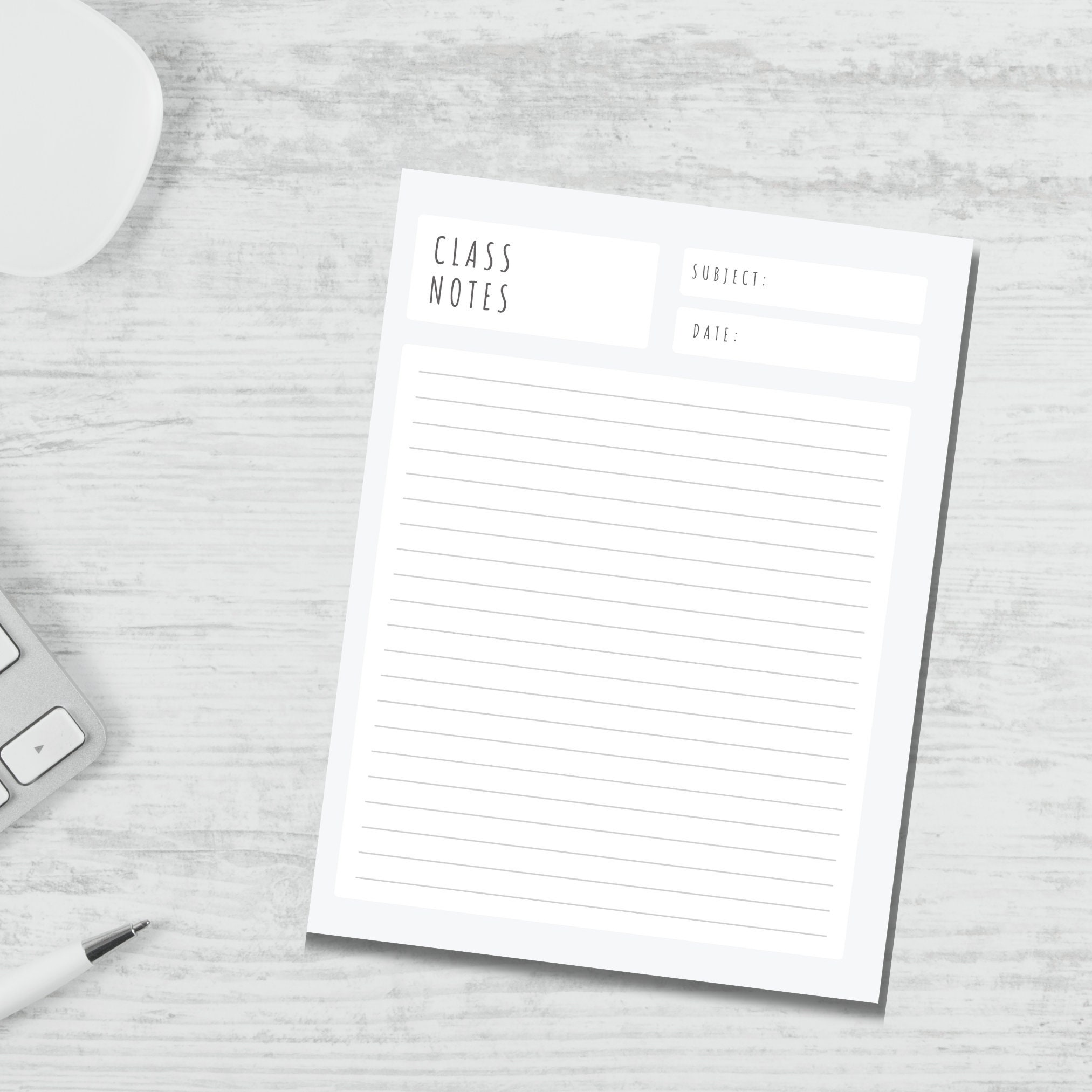 Printable Notepaper | Printable Class Notes | Digital Notepaper ...