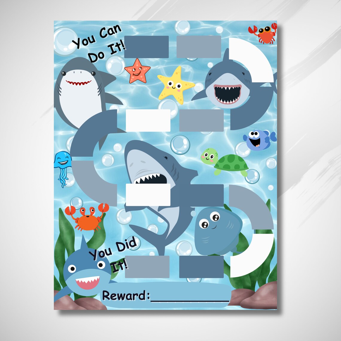 Shark Reward Chart for Kids | Printable Behavior Chart | Under the Sea ...