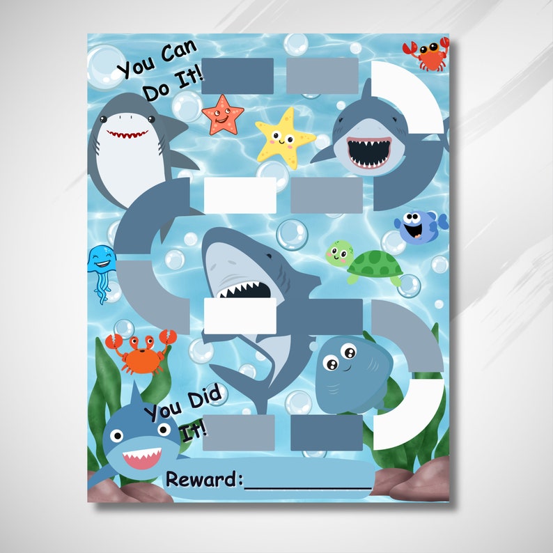 Shark Reward Chart for Kids | Printable Behavior Chart | Under the Sea ...