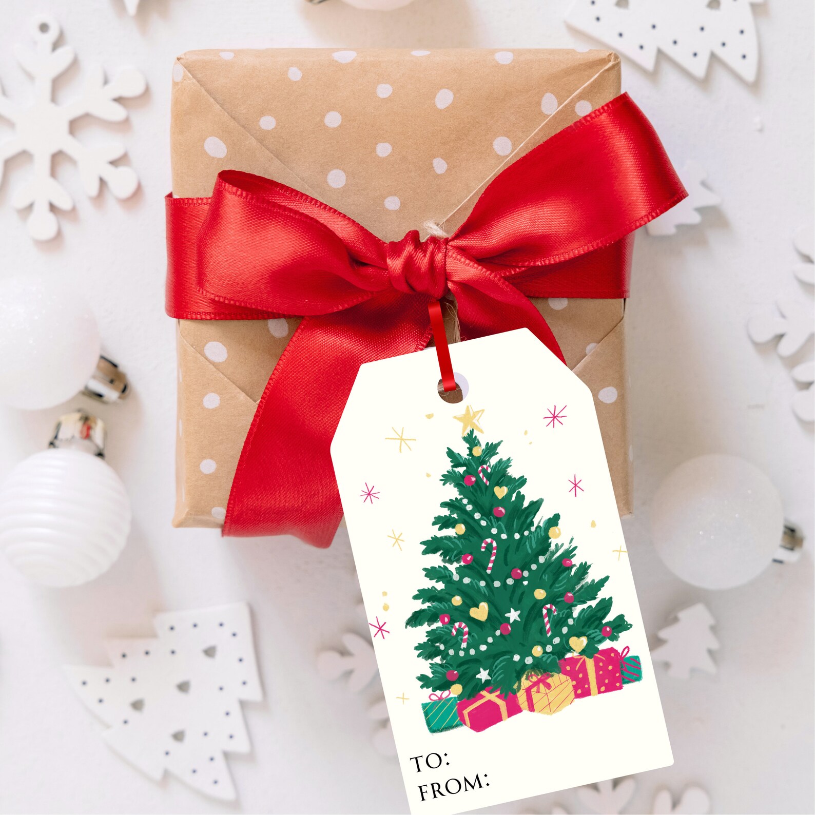 Christmas Gift Tag | Printable Christmas Gift Tag | Christmas Tree Gift ...