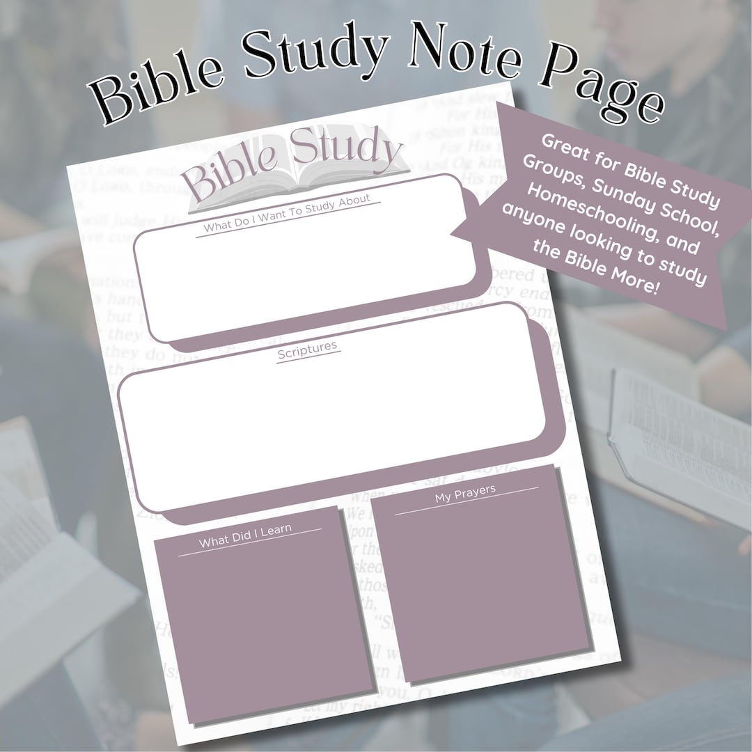 Bible Study Note Page | Printable Bible Study | Bible Study for ...
