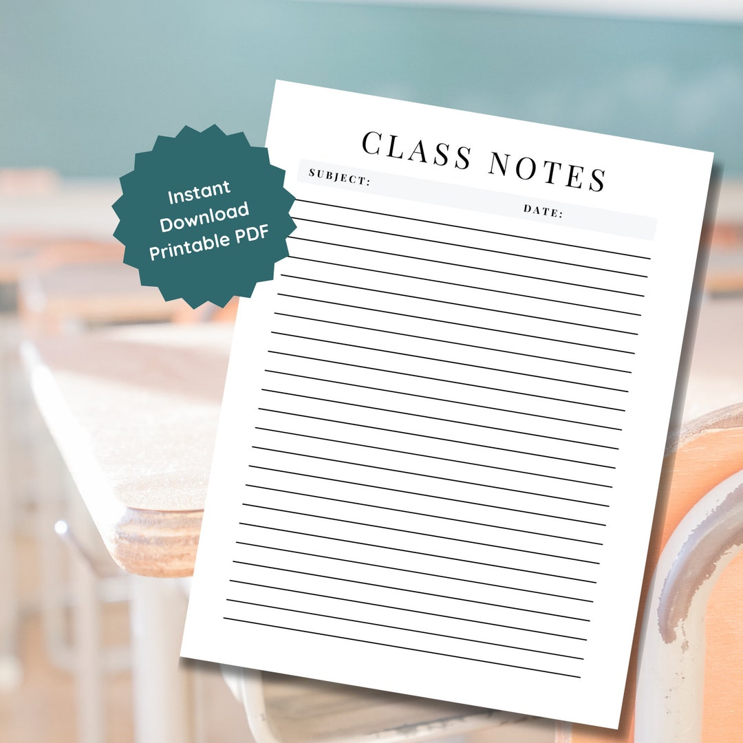 Printable Paper | Printable Class Notes Page | Lecture Notes | Note ...