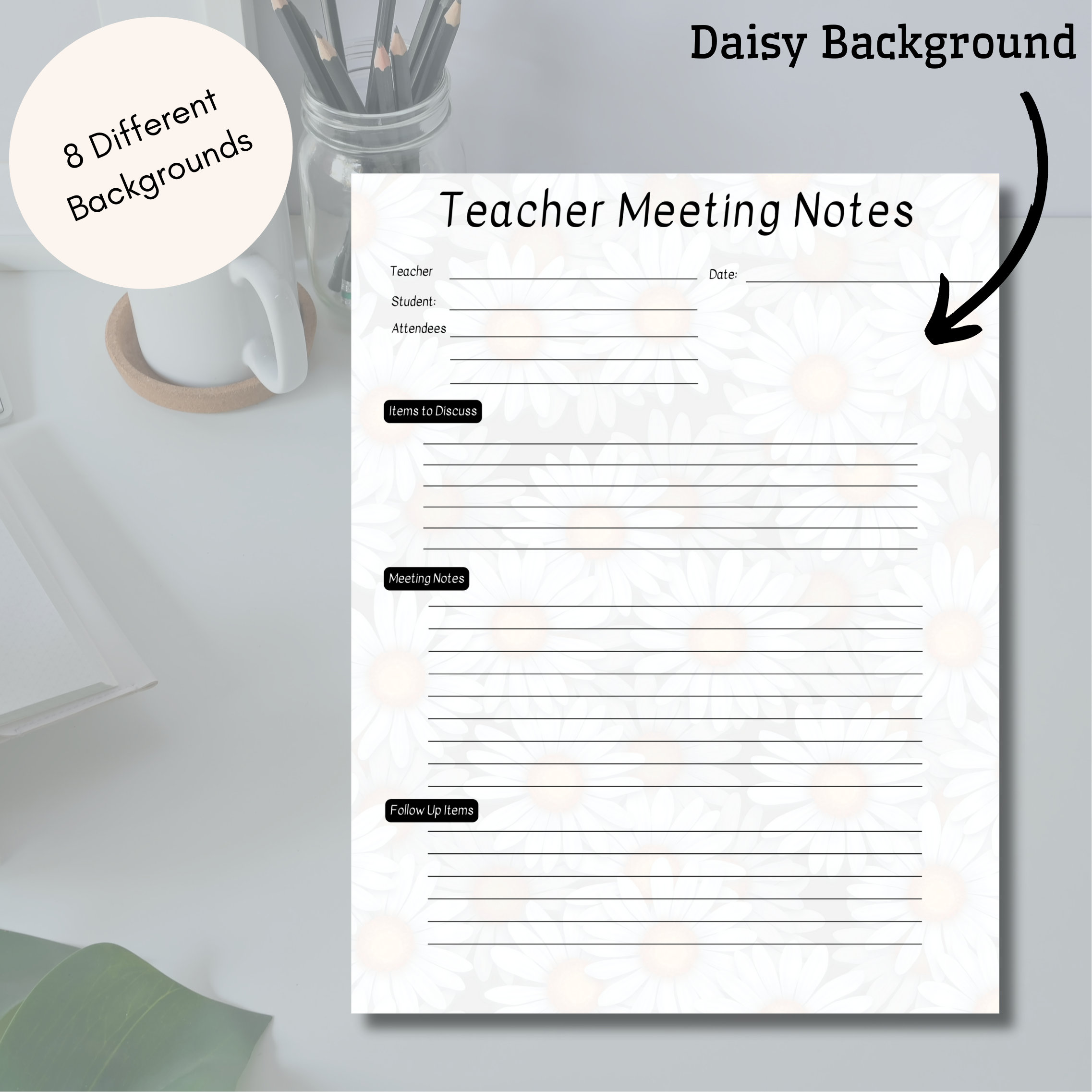 Teacher Meeting Notes Printable Teacher Meeting Notes - Etsy