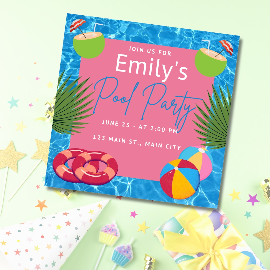Pool Party Invitation Pool Birthday Invitation Pool Party summer ...