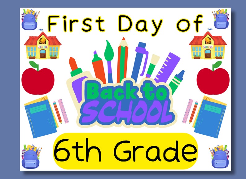 First Day of School Sign Back to School Sign Printable - Etsy