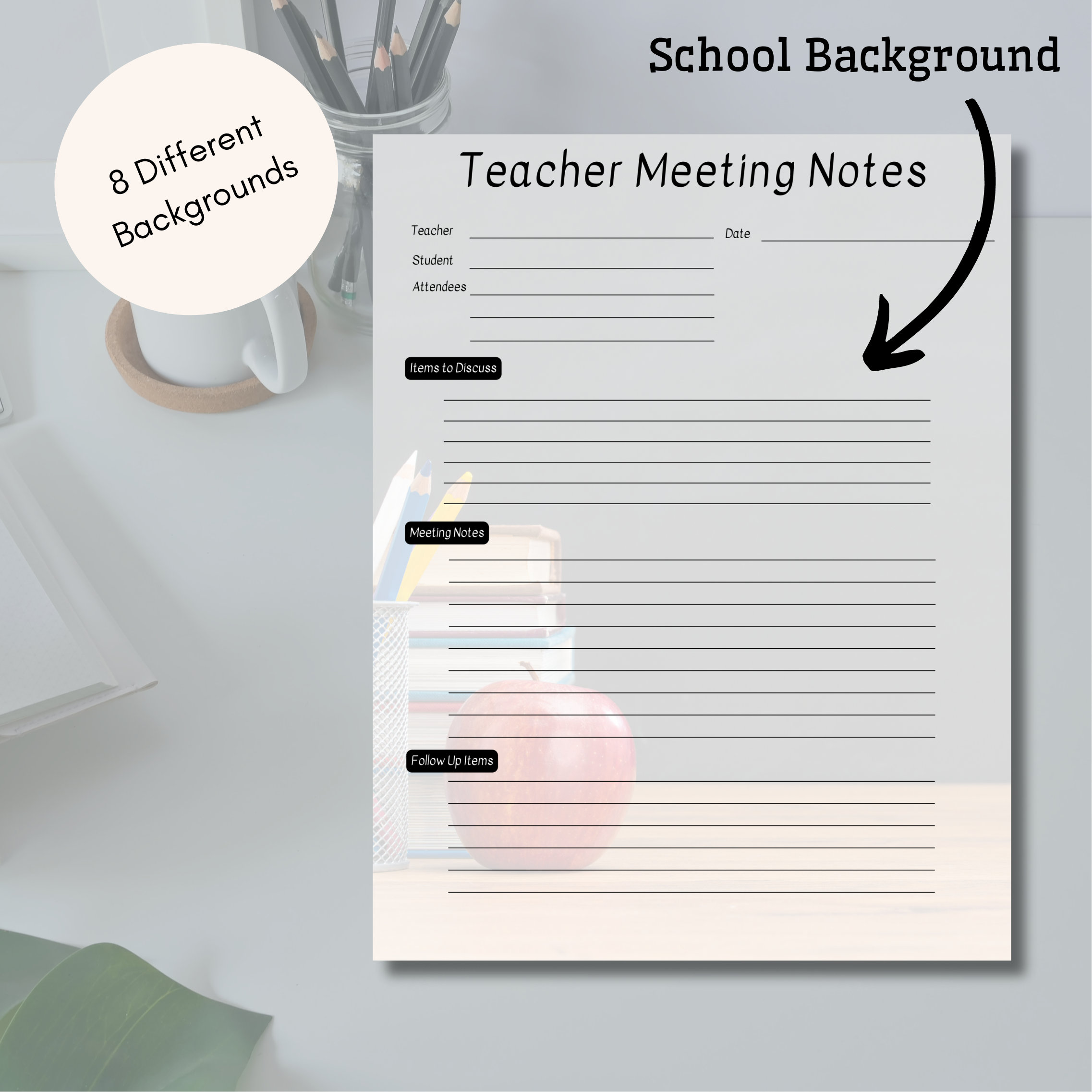 Teacher Meeting Notes Printable Teacher Meeting Notes - Etsy