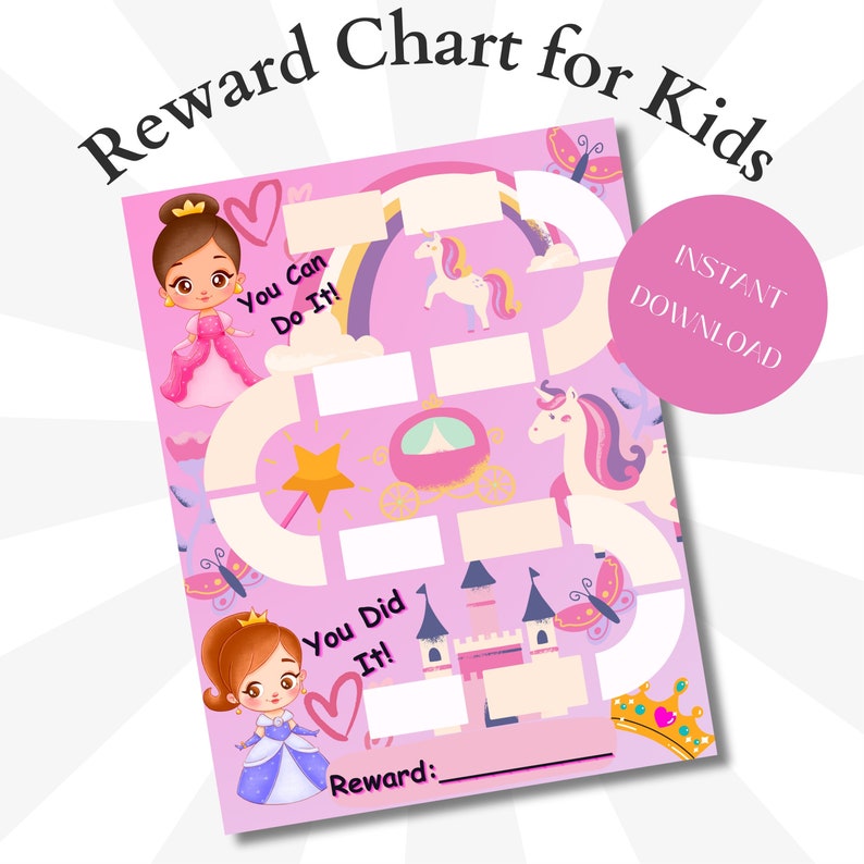 Princess Reward Chart for Kids Behavior Chart for Kids - Etsy