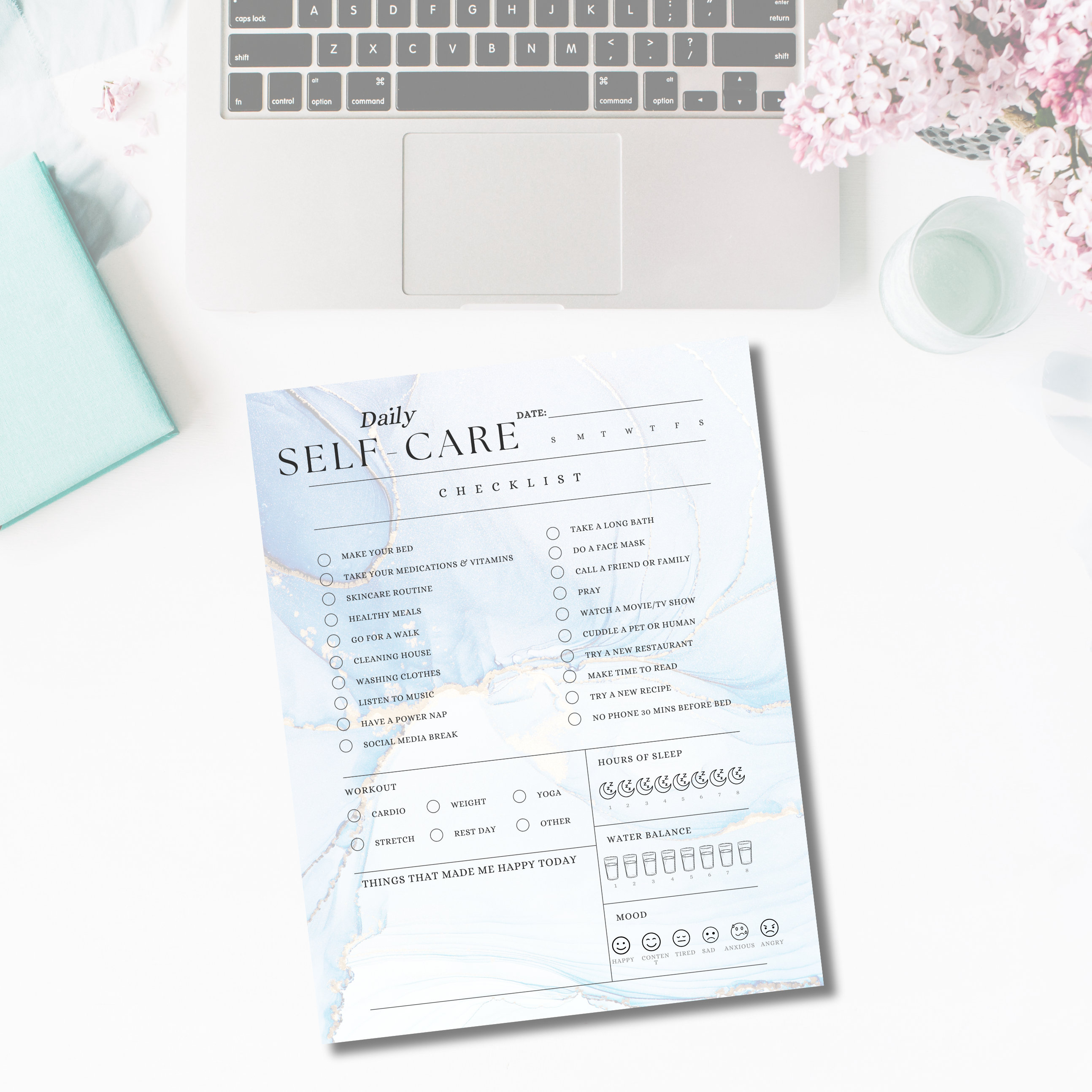 Daily Self Care | Self Care Checklist | Daily Journal | Mental Health ...