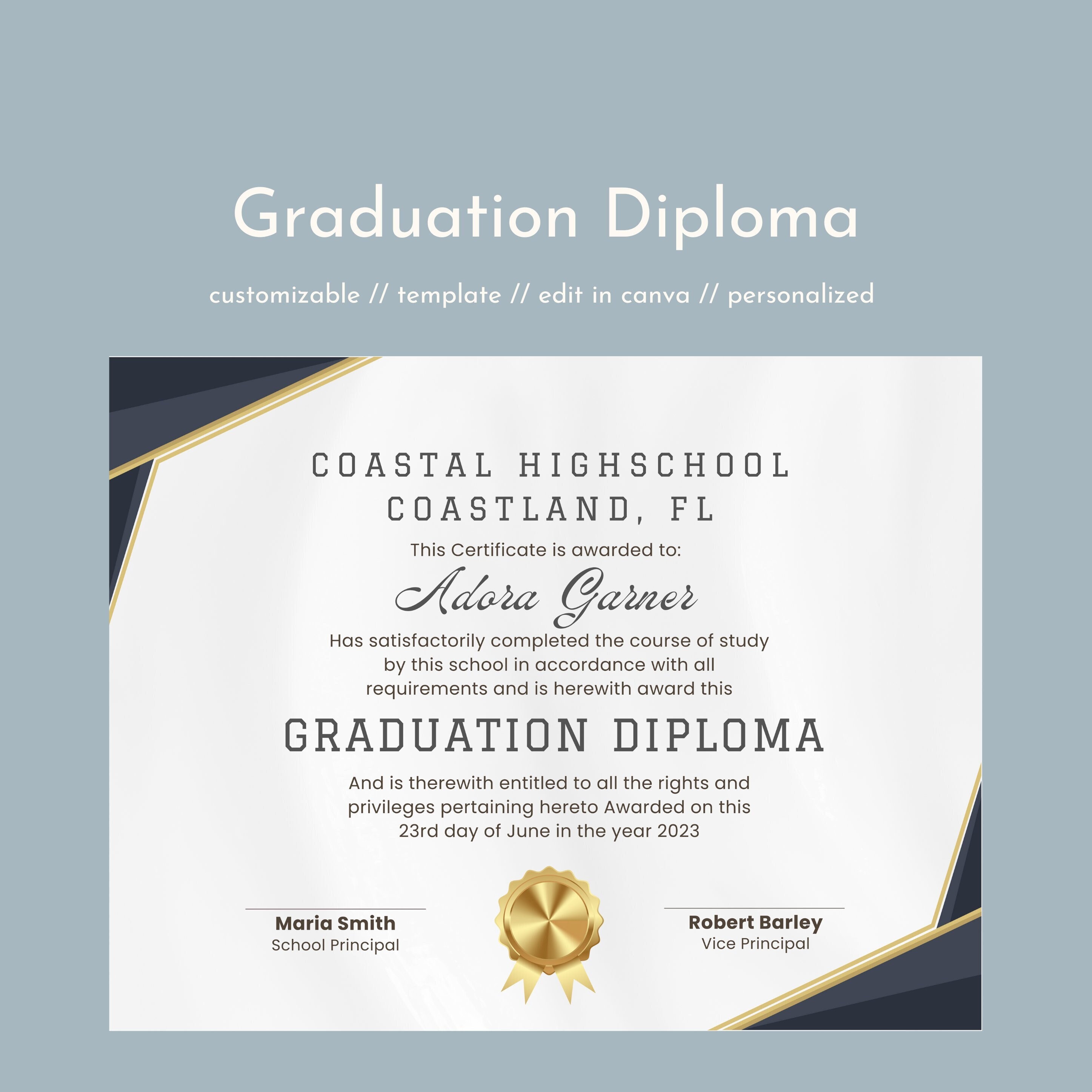 Graduation Diploma Stencil