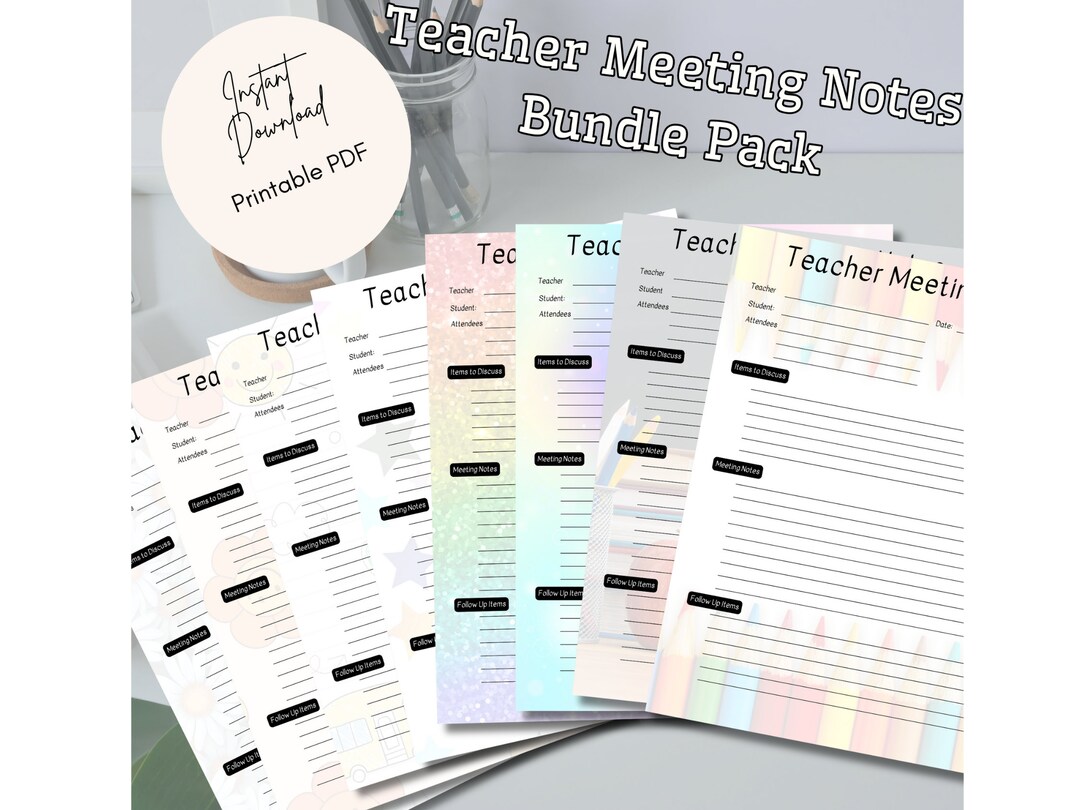 Teacher Meeting Notes | Printable Teacher Meeting Notes | Parent ...