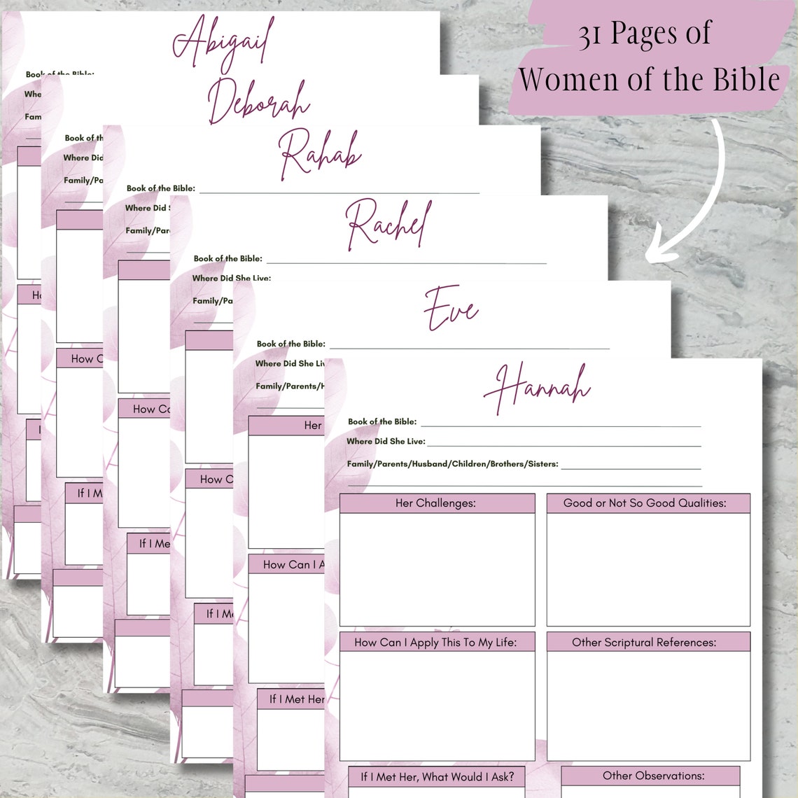 Bible Study | Women of the Bible | Women of Faith Research Worksheets ...