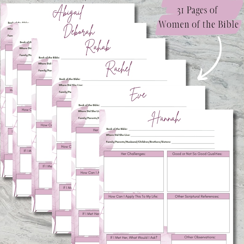 Bible Study | Women of the Bible | Women of Faith Research Worksheets ...