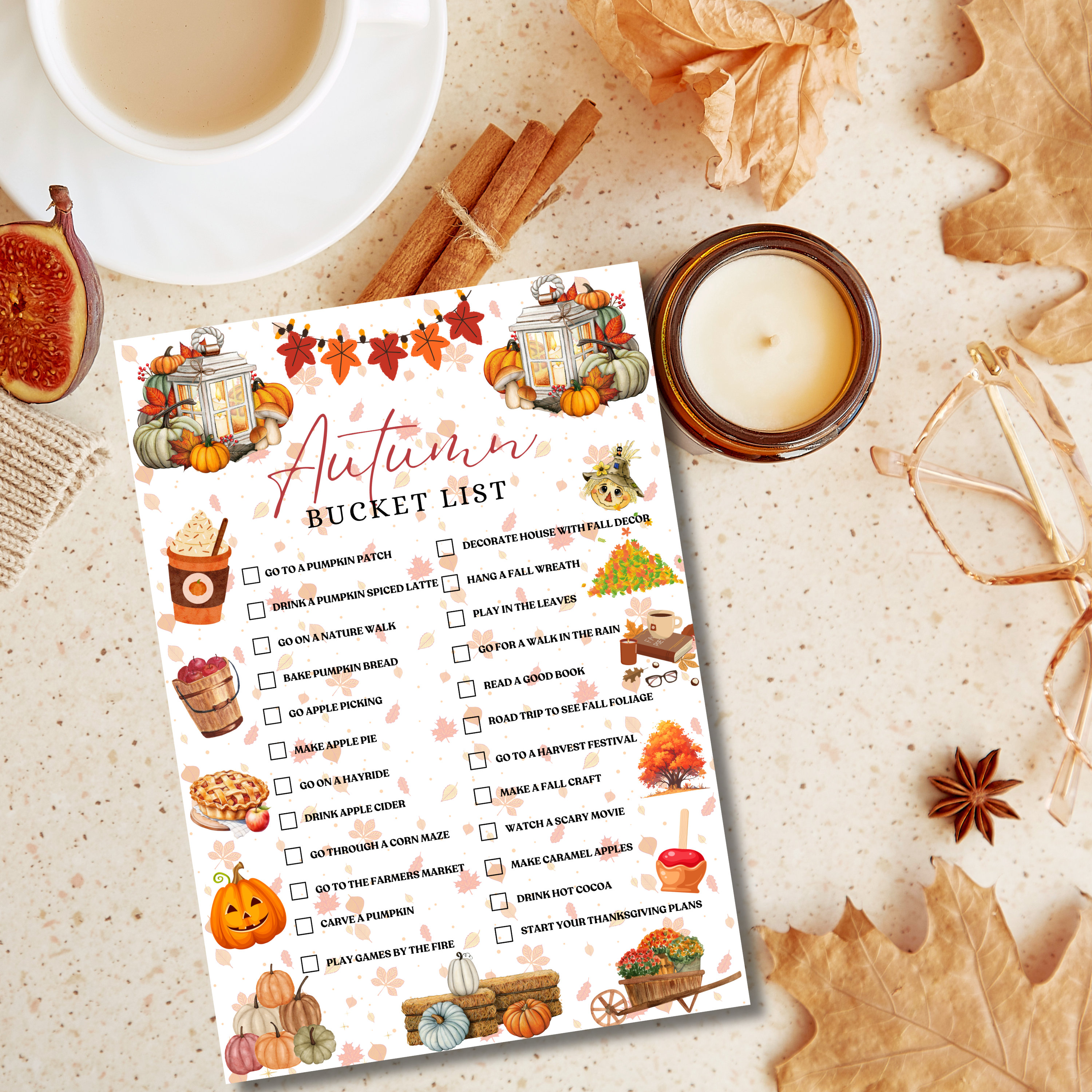 Autumn Bucket List | Printable Autumn Bucket List | Fall Time ...