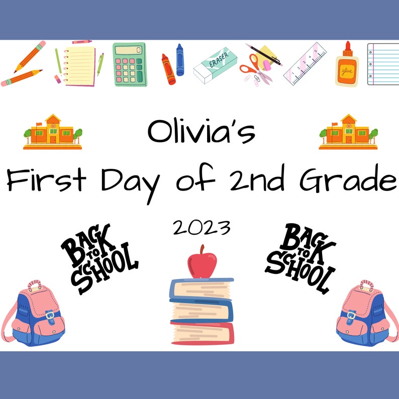 First Day of School PRINTABLE Signs All Grades | Beginning of School ...