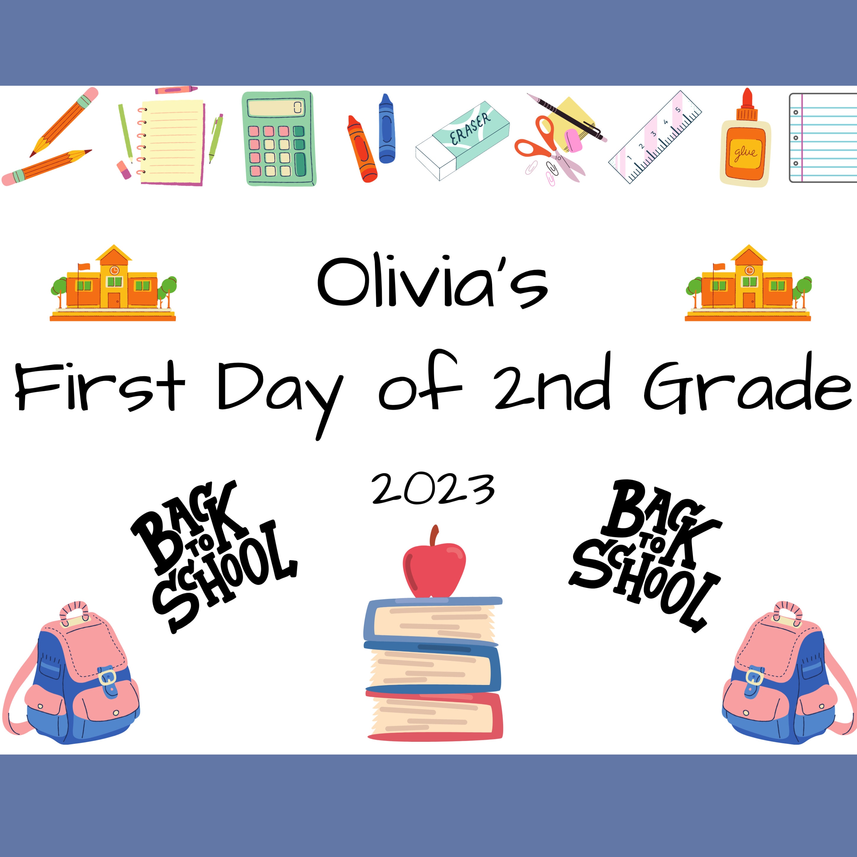 First Day of School PRINTABLE Signs All Grades | Beginning of School ...