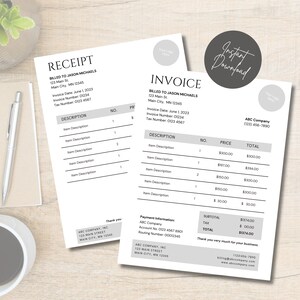 Invoice Editable Template | Printable Invoice and Receipt | Editable ...