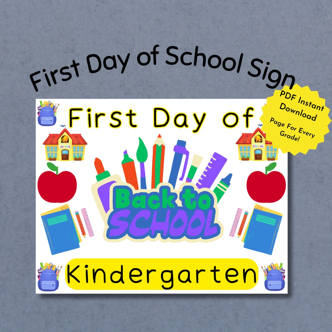 First Day of School Sign | Back to School Sign | Printable First Day ...