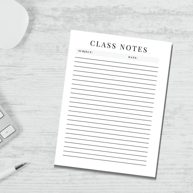 Printable Paper | Printable Class Notes Page | Lecture Notes | Note ...