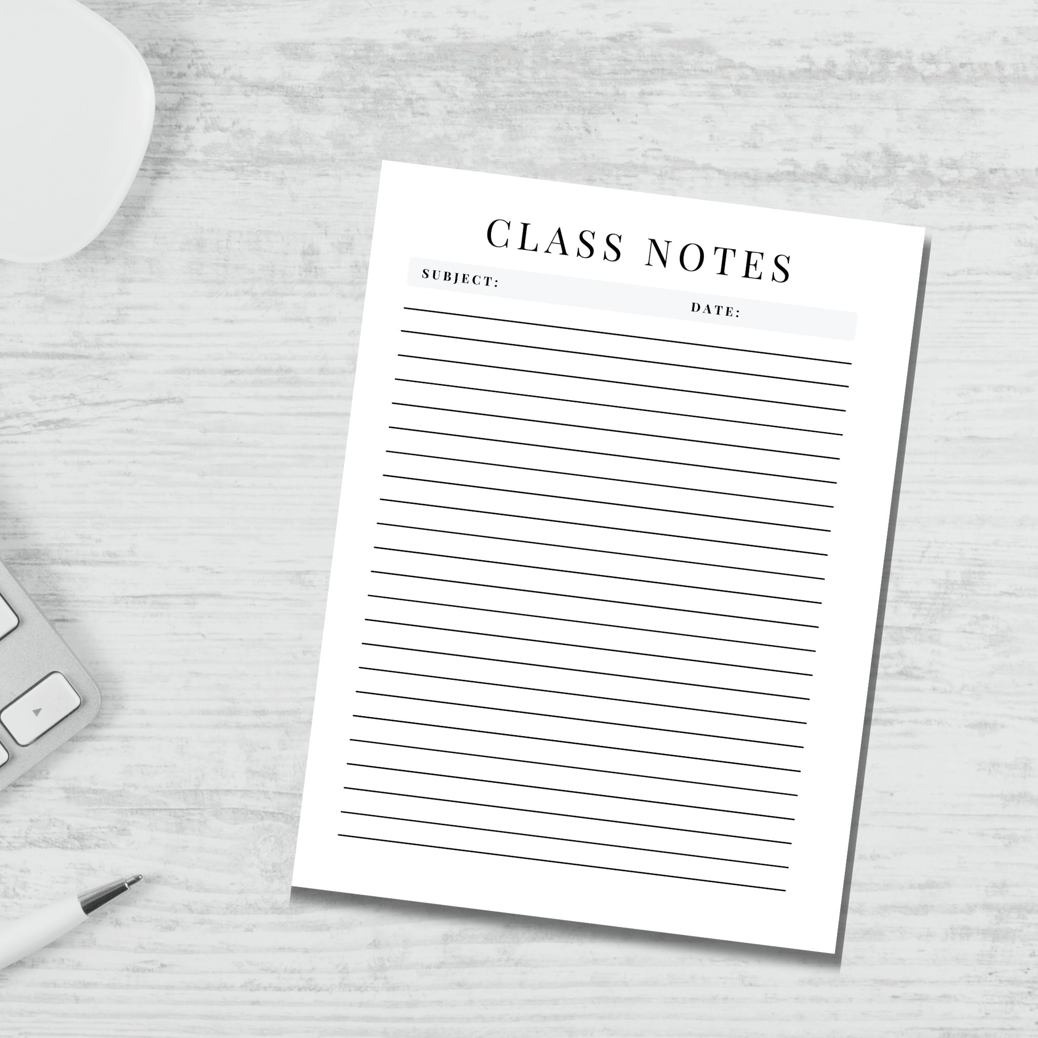 Printable Paper | Printable Class Notes Page | Lecture Notes | Note ...