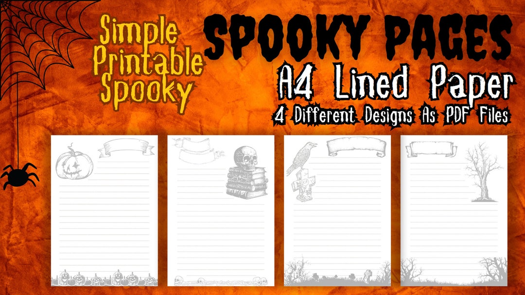 Spooky Pages A4 Lined Paper - Etsy