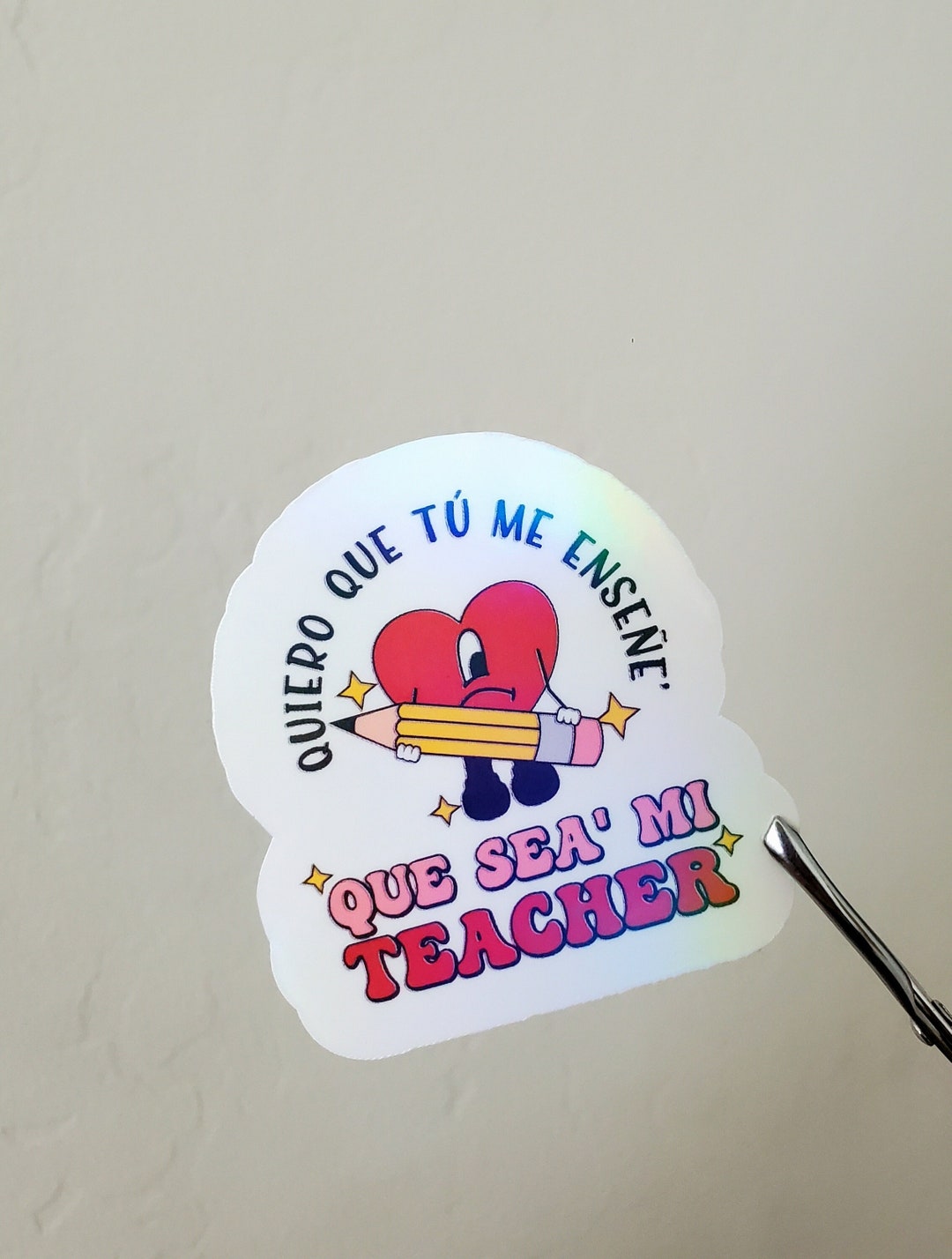 Bad Bunny Teacher Sticker, Bad Bunny Maestra Sticker, Quiero Que Tu Me ...