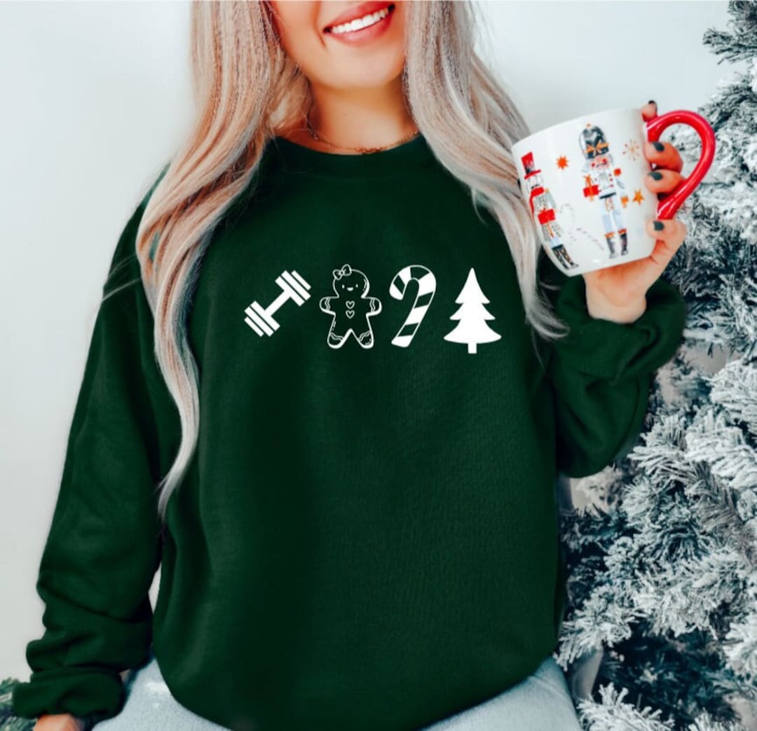 Merry Christmas Sweater Christmas Gym Sweater Gingerbread Sweater Gym ...
