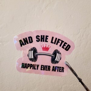 Fitness Sticker Gym Sticker and She Lifted Happily Ever After Muscle ...