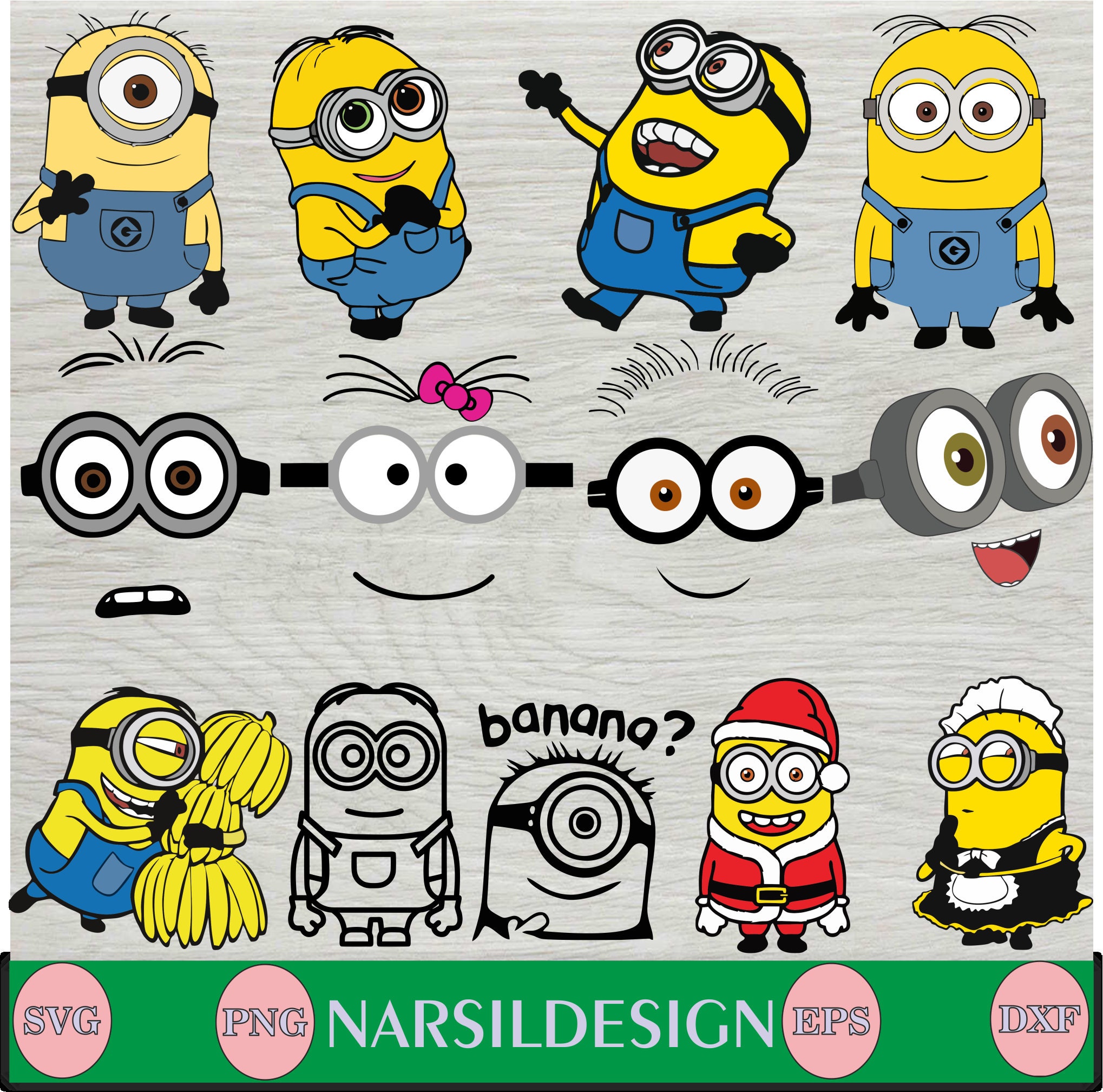 Minions Svg Bundle Minion SVG for Craft Machines Cricut - Etsy UK
