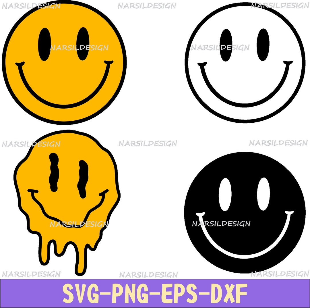 Smiley Face Svg, Smiley Svg, Drippy Smiley Svg, Melting Smiley Svg ...