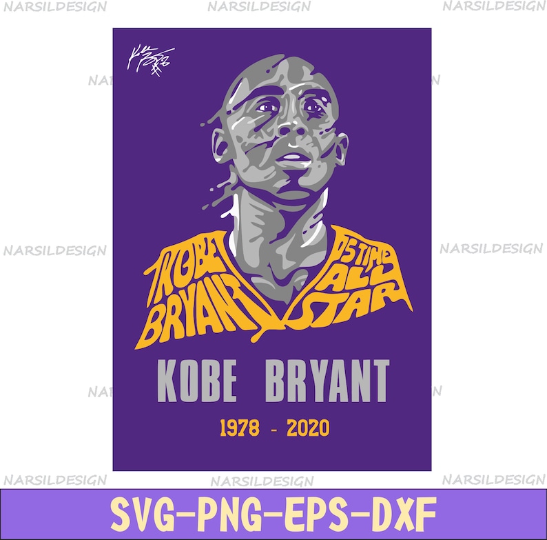 Kobe Bryant SVG PNG Bundle: Basketball Star Graphics - Etsy