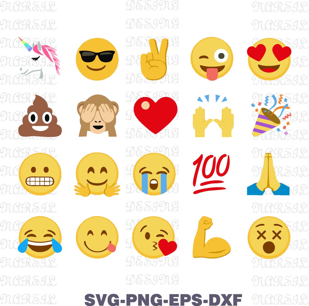 Emoji Svg, Emoji Clipart, Emoji Png, Emoji Digital Instant Download ...