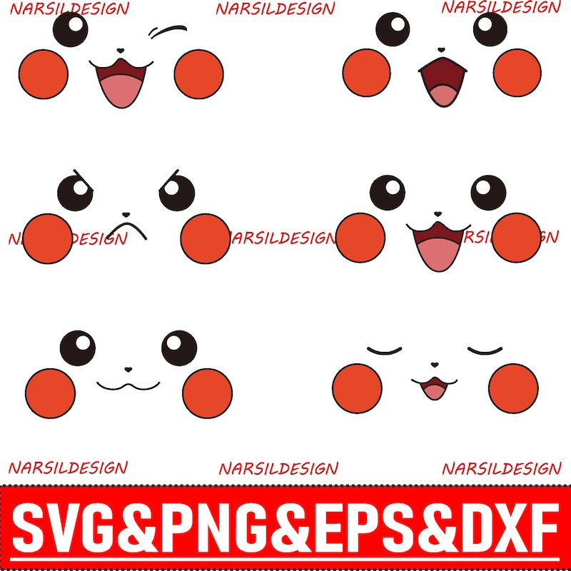 Pikachu Face Printable - Etsy