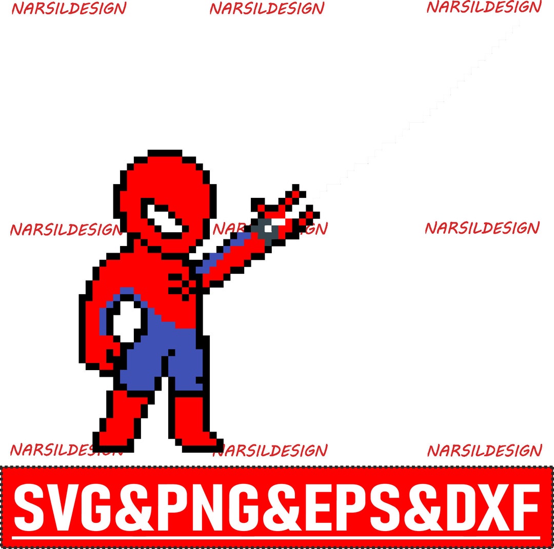 Spiderman SVG, Spiderman Pixel Art SVG, Spiderman Clipart, Spiderman ...