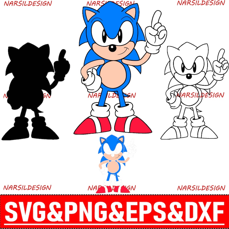 Sonic the Hedgehog Dxf - Etsy