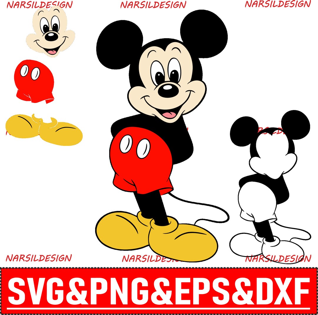 Layered SVG, Vector, Cut Files for Cricut and Silhouette Mickey Mouse ...