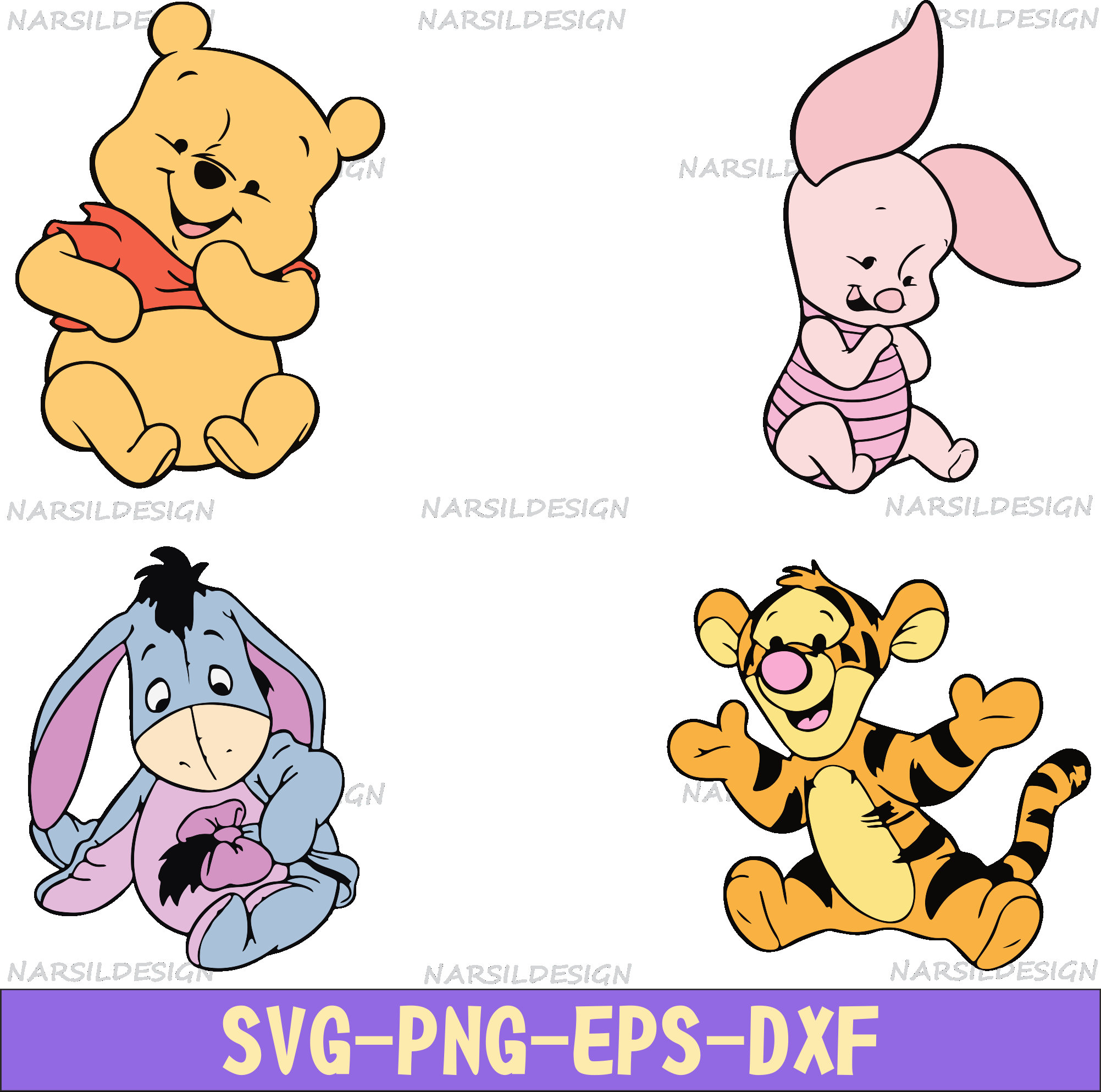 Layered Vector Files, Digital Download, Svg Bundle Winnie the Pooh ...